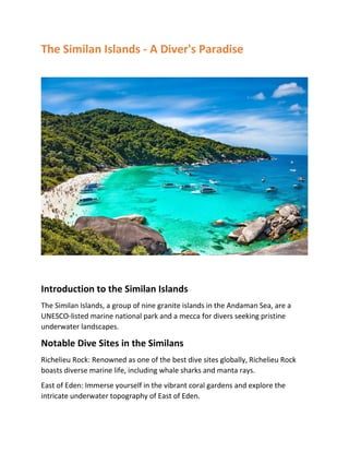 Thailand’s Aquatic Tapestry: Diving into the Deep | PDF | Scuba Diving ...