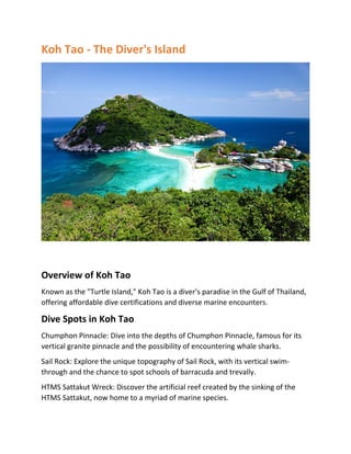 Thailand’s Aquatic Tapestry: Diving into the Deep | PDF | Scuba Diving ...