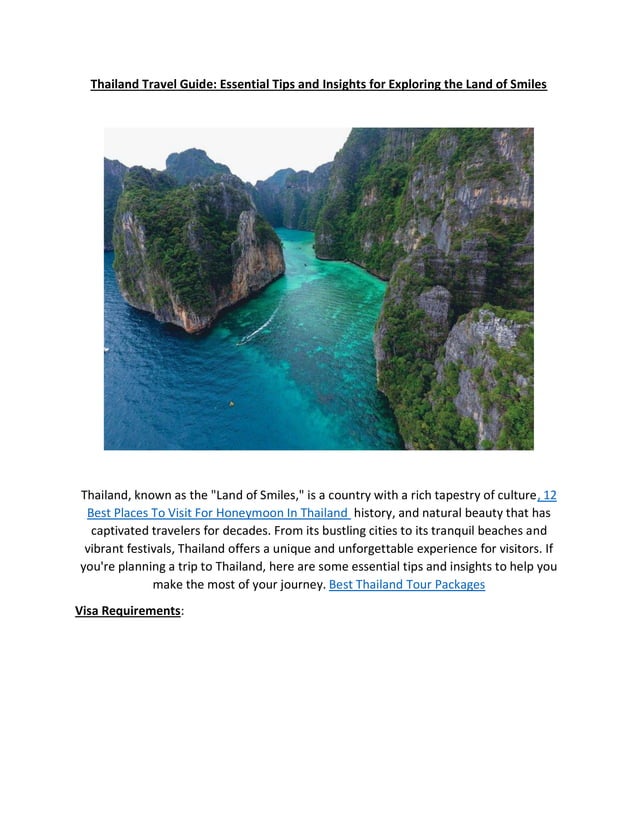 Thailand Travel Guide Essential Tips and Insights for Exploring the ...