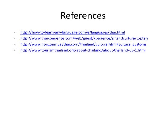 Thai language class presentation | PPTX