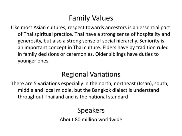 Thai language class presentation | PPTX