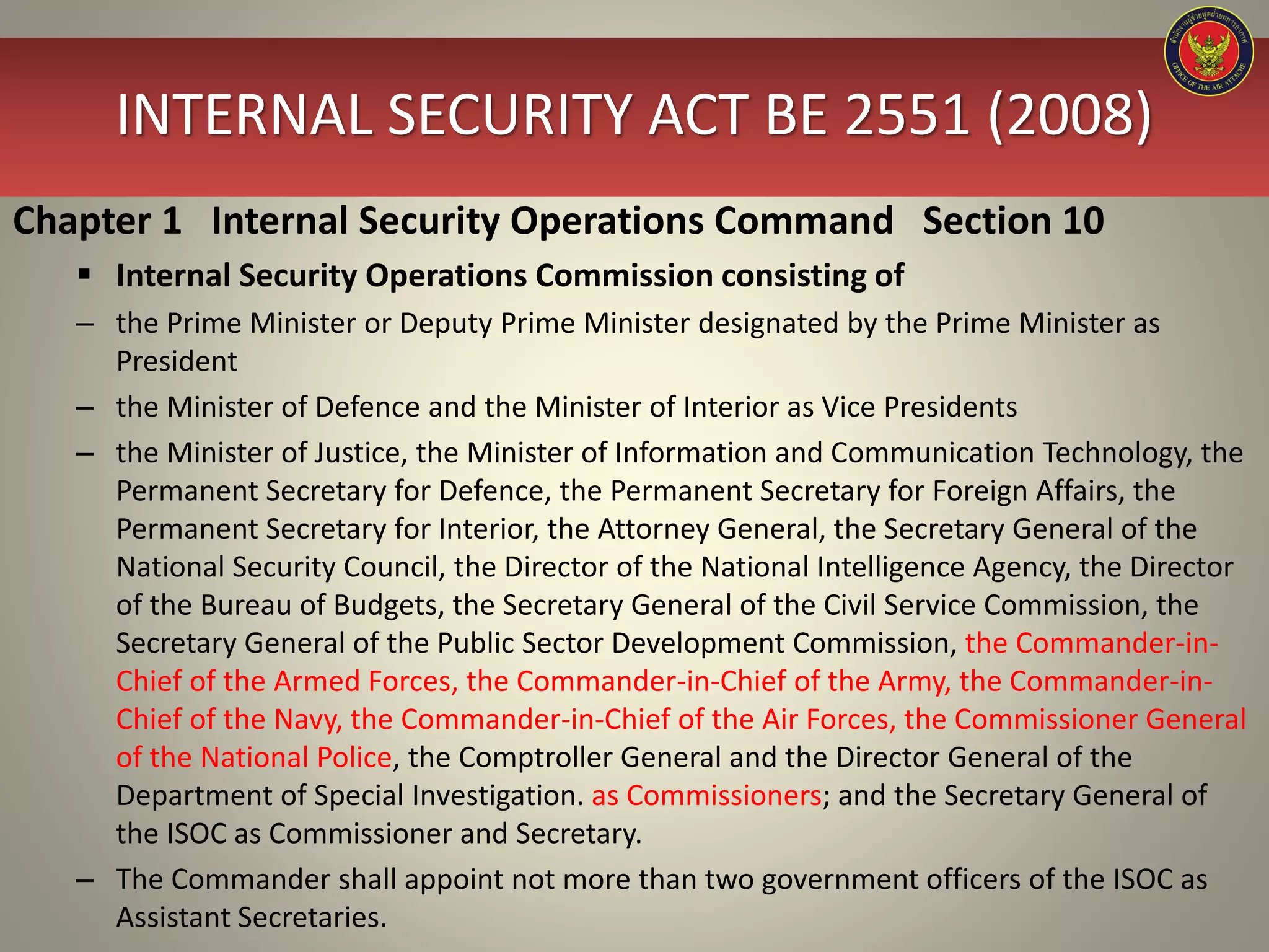 Thai National Security Law | PPTX