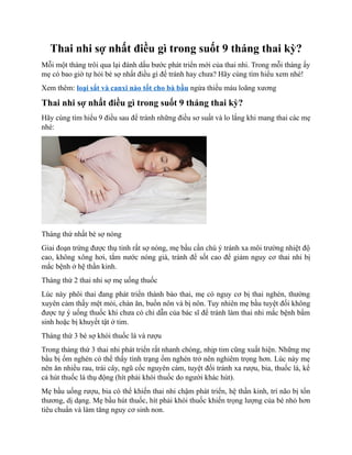 Thai nhi sợ nhất điều gì trong suốt 9 tháng thai kỳ.docx