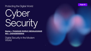 Protecting the Digital World Cyber Securit | PDF