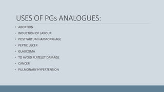 Prostaglandin and it's pharmacological role | PPTX