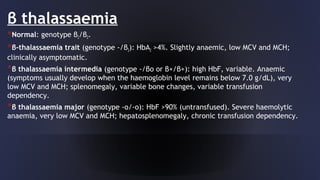 Thalassemia | PPT | Blood Disorders | Diseases and Conditions