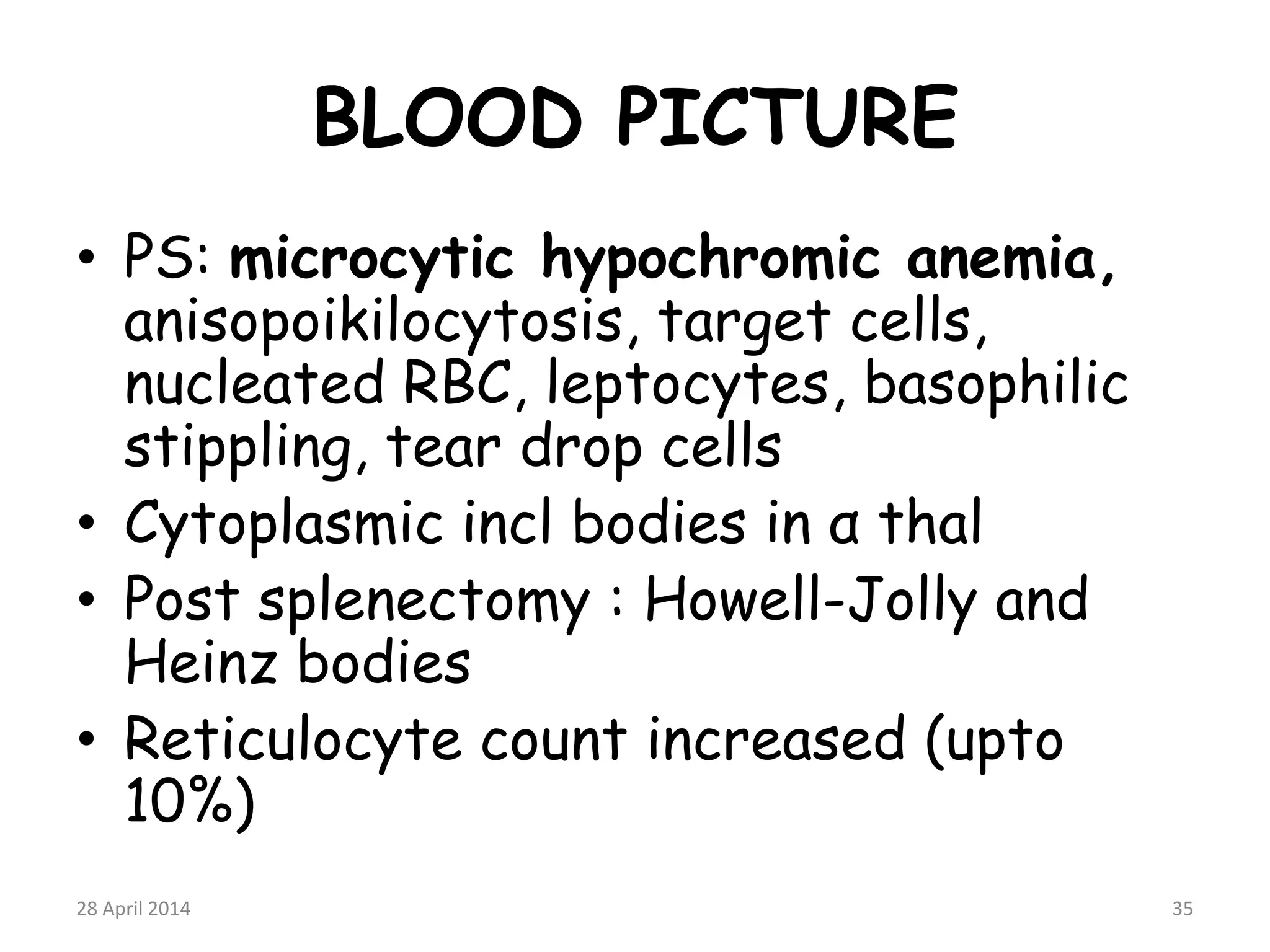 Thalassemia dr.k.v.giridhar | PPTX