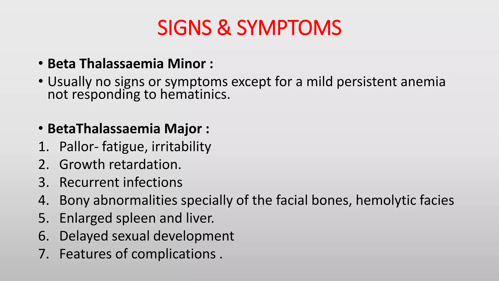 Thalassemia syndrome | PPTX