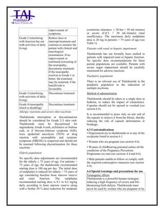 Thalidomide Capsule USP Taj Pharma SmPC | PDF