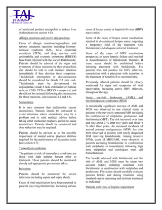 Thalidomide Capsule USP Taj Pharma SmPC | PDF