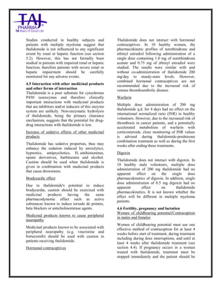 Thalidomide Capsule USP Taj Pharma SmPC | PDF