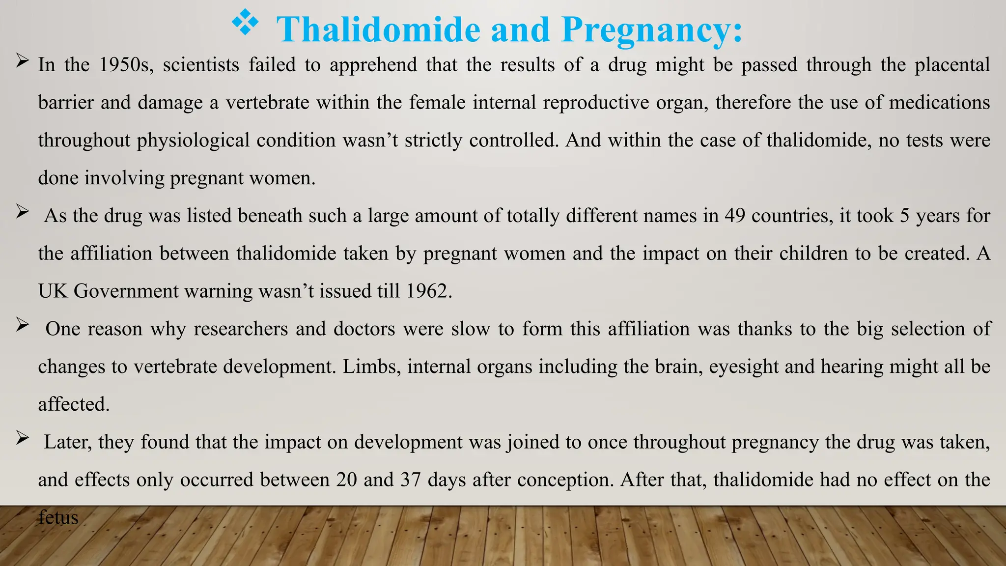 Thalidomide drugs disaster 1953 history. | PPTX