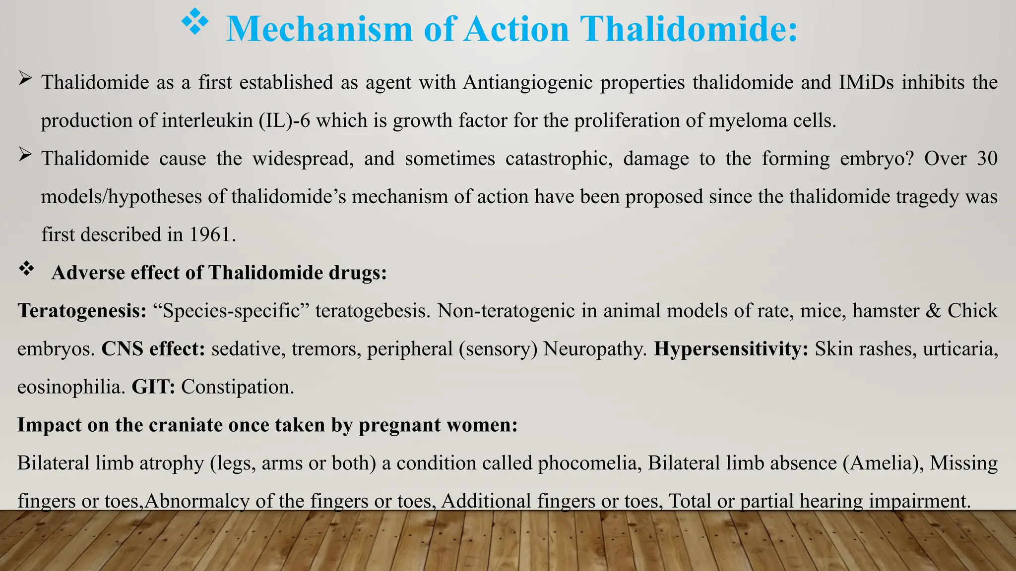 Thalidomide drugs disaster 1953 history. | PPTX