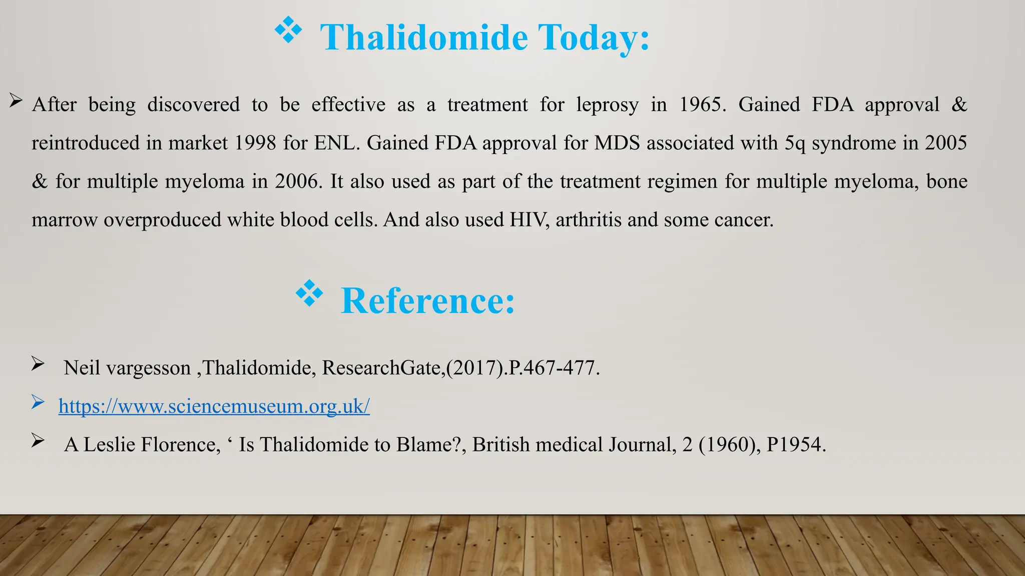Thalidomide drugs disaster 1953 history. | PPTX