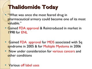 Thalidomide & its derivatives by Dr. Harmanjit Singh, Department of ...