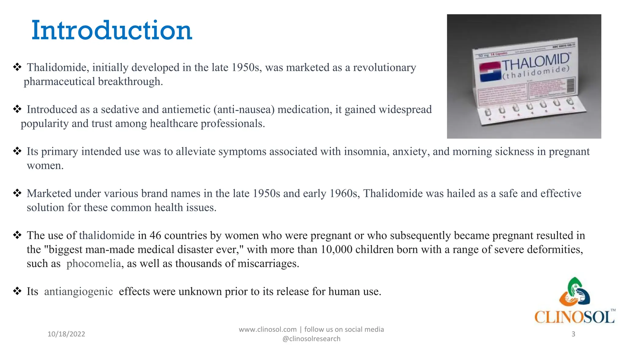 Thalidomide tragedy and History of Medicine | PPTX