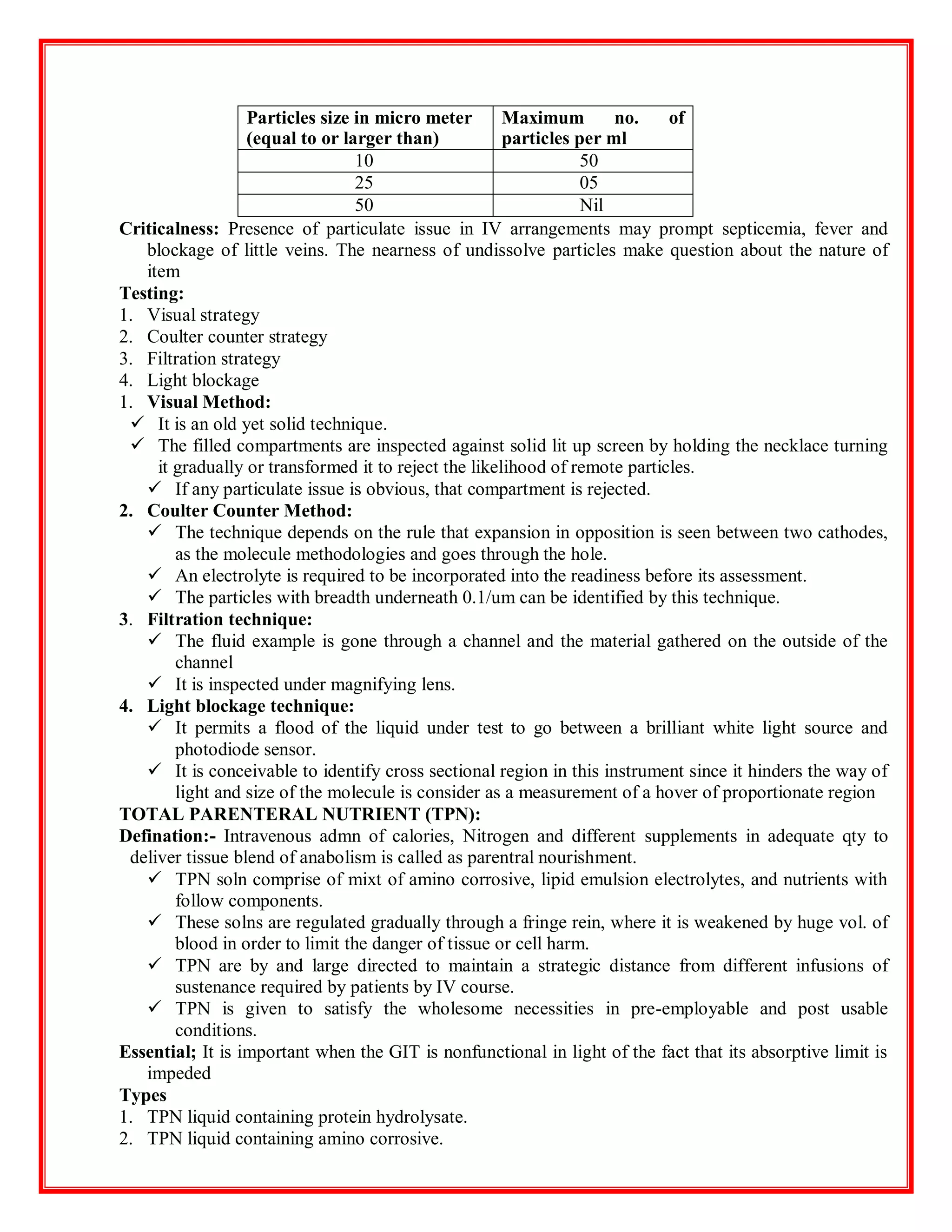 PARENTRAL DOSAGE FORM OR STERILE DOSAGE FORM | PDF