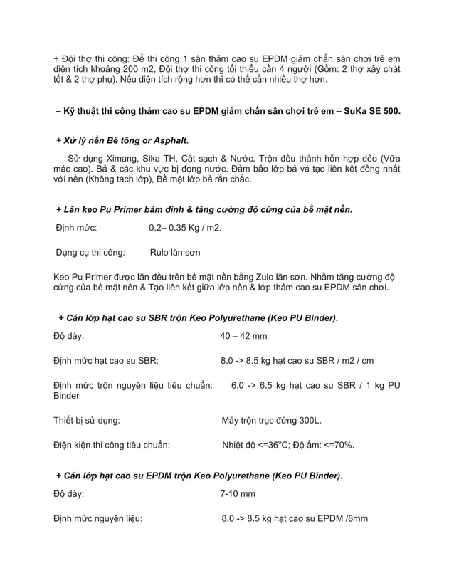 Thảm cao su sân chơi trẻ em - Thảm cao su EPDM | PDF