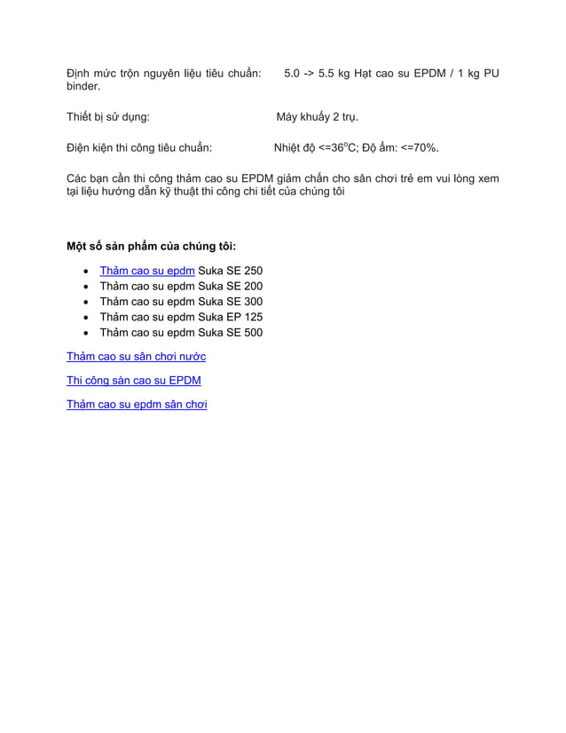 Thảm cao su sân chơi trẻ em - Thảm cao su EPDM | PDF