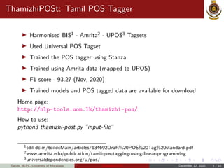 Thamizhi Language Processing Tools | PDF
