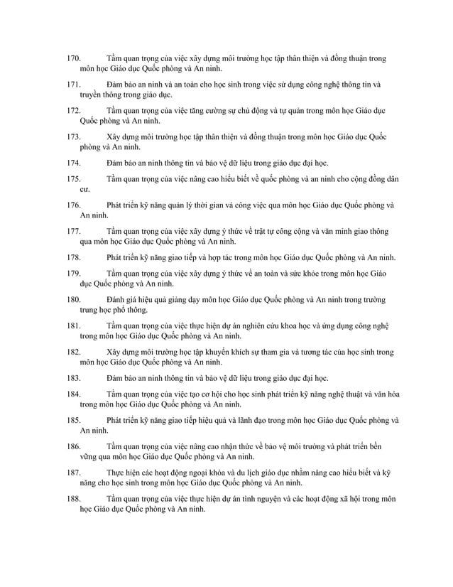 Tham Khảo 200 Đề Tài Tiểu Luận Môn Giáo Dục Quốc Phòng Và An Ninh | DOCX