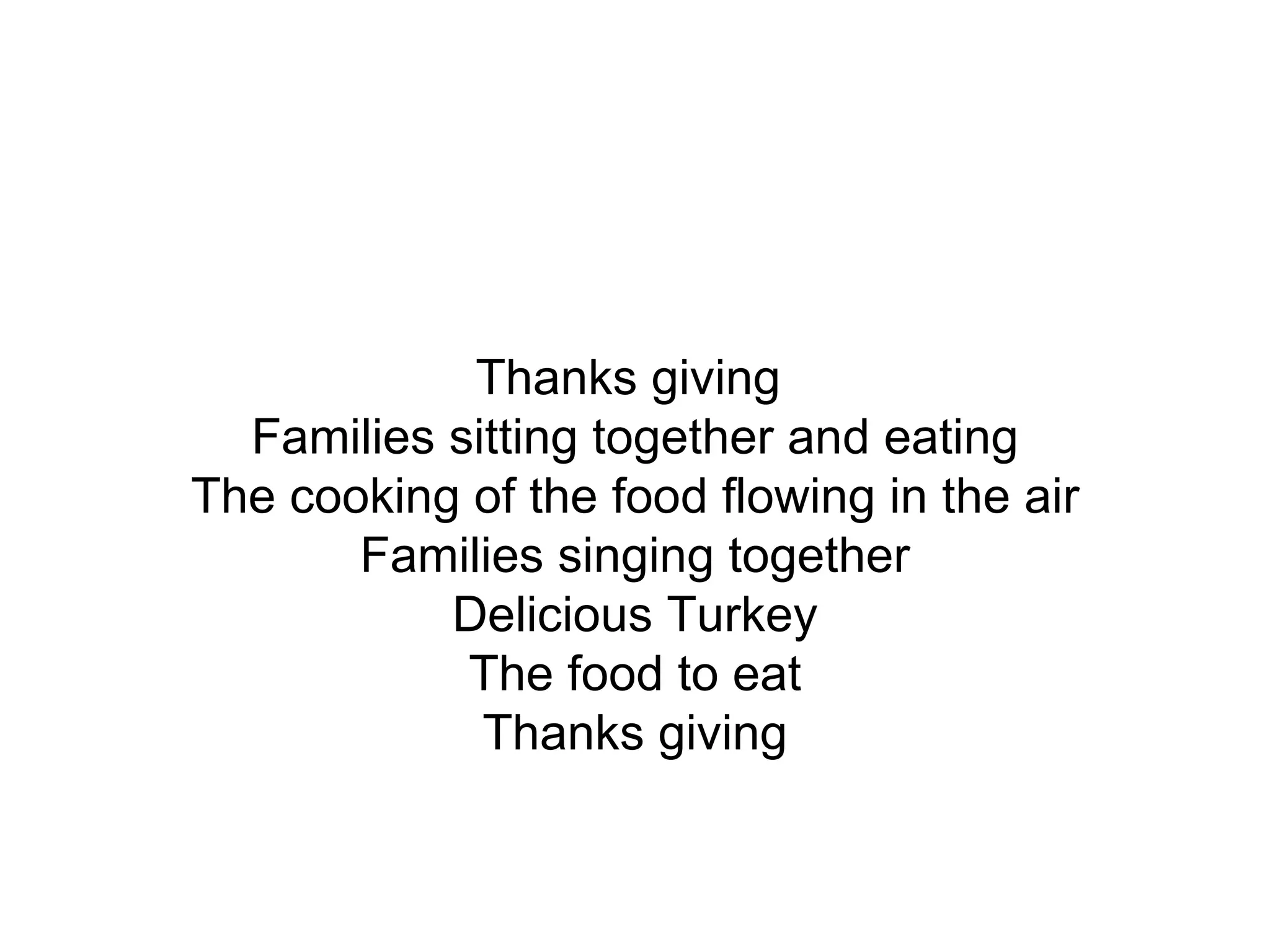 Thanks giving poem | PPT