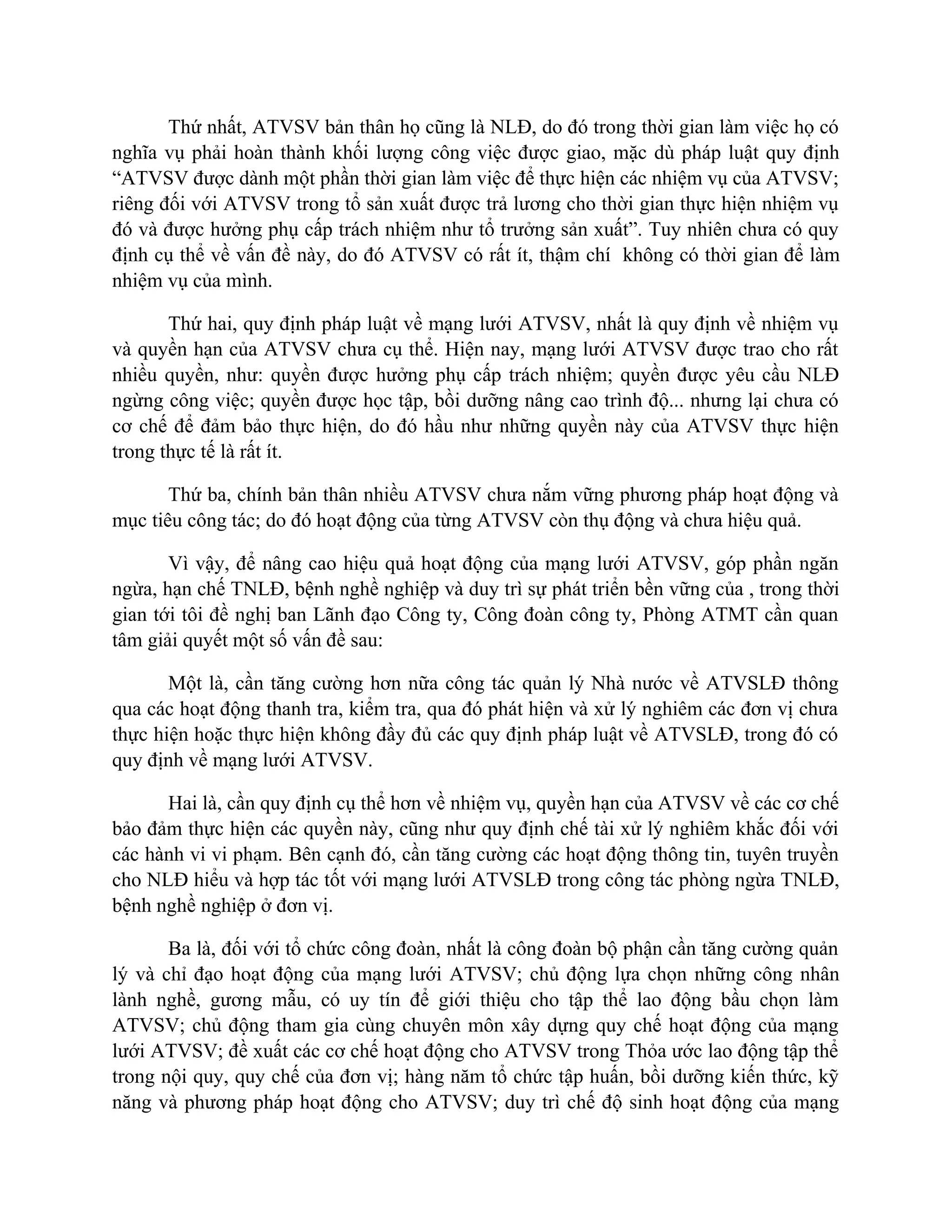 Tham luan ve cong tac atvsv | DOC