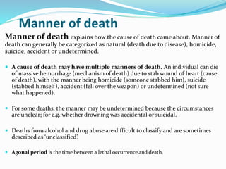 Thanatology / Forensic Medicine | PPTX