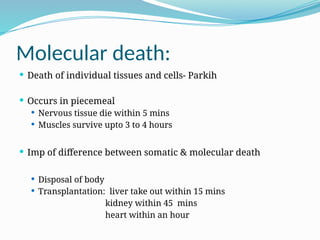 Thanatology and Death - forensic medicine | PPTX