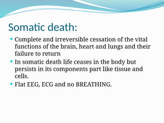 Thanatology and Death - forensic medicine | PPTX