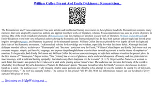 Thanatopsis Poem Analysis | PPT