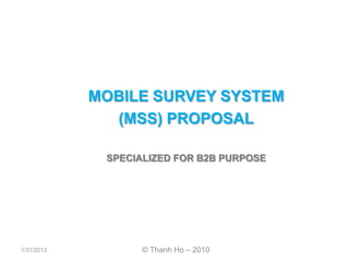 Thanh ho.mss presentation.2010