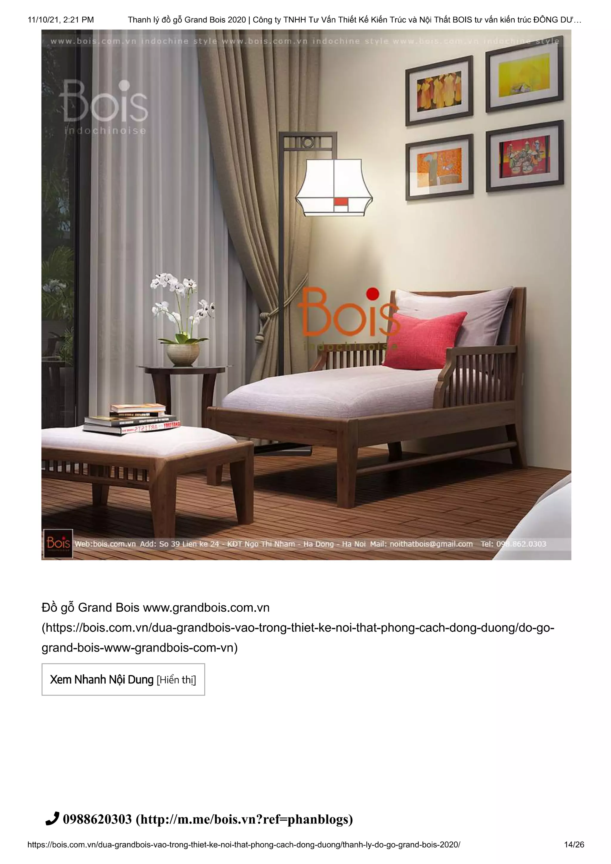Thanh lý đồ gỗ bois indochine | PDF