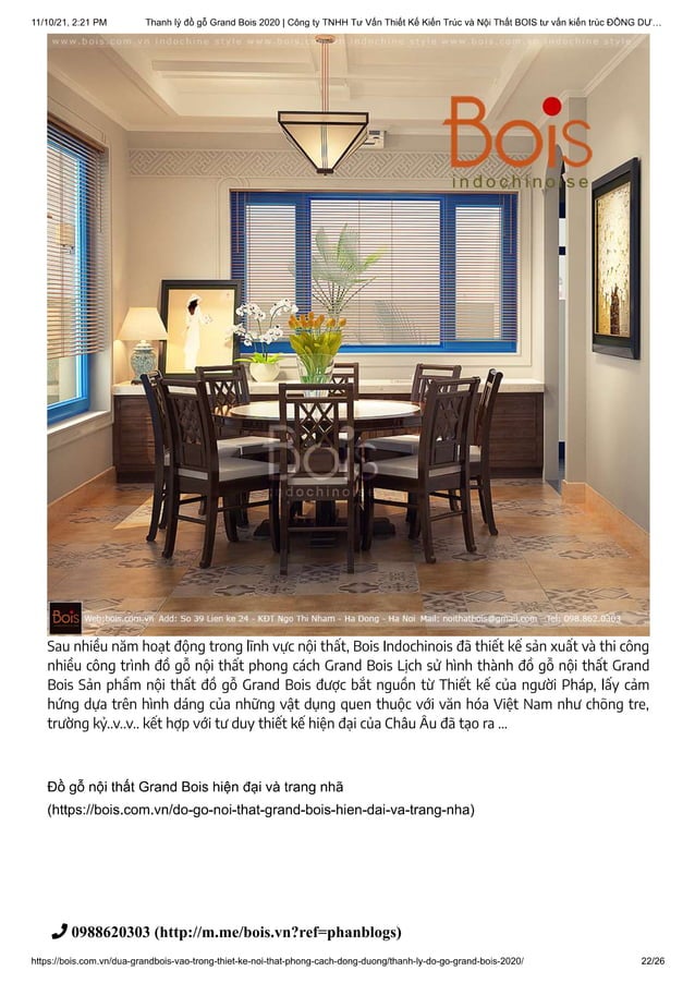 Thanh lý đồ gỗ bois indochine | PDF
