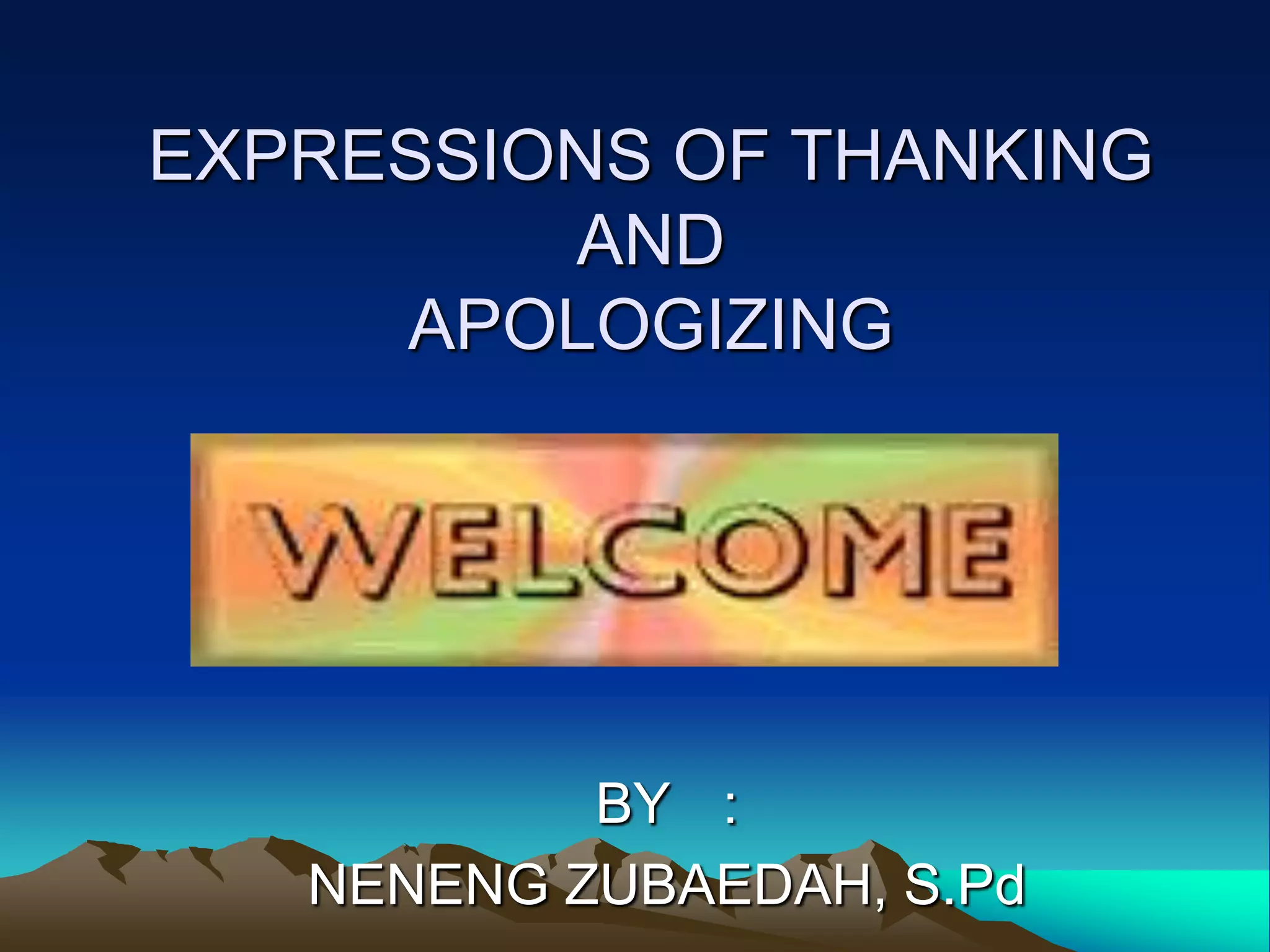 Thanking and apologizing expression | PDF