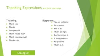 Thanking and apologizing expressions and their responses | PPTX