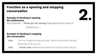 Thanking, Complementing, and Congratulating - English for Interpersonal ...