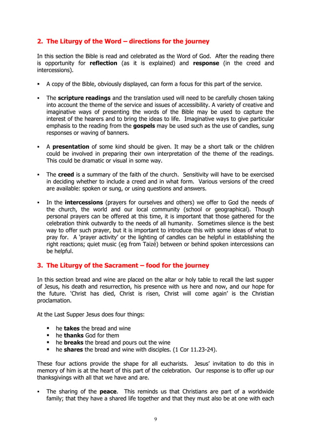 Thanks for the Memory - Celebrating the Eucharist | DOC