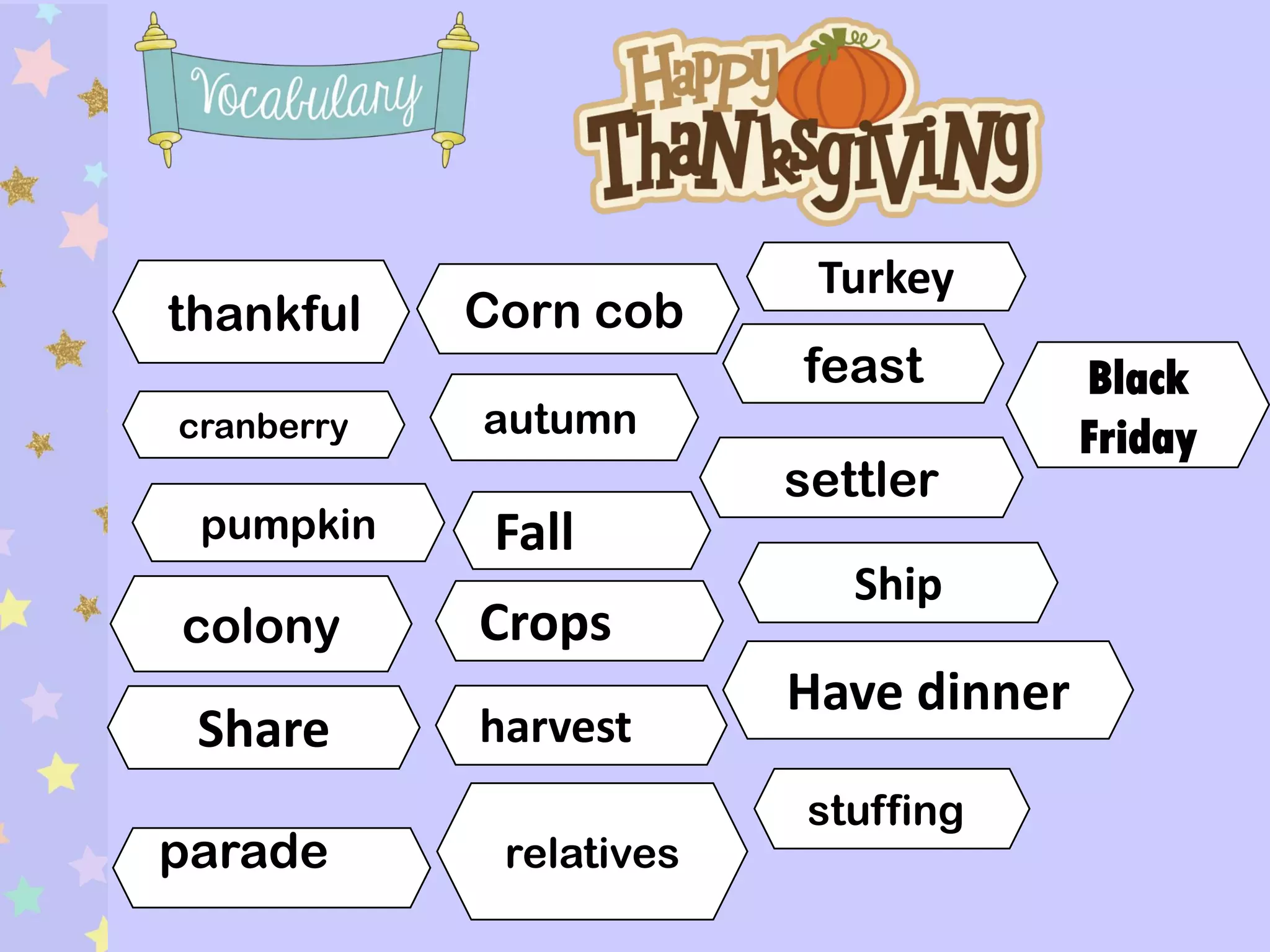 Thanksgiving Day Vocabulary | PDF