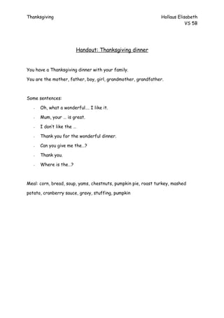 Thanksgiving role play-hollaus | PDF