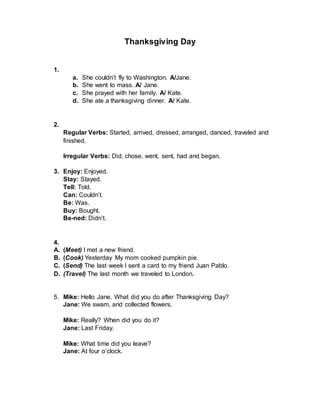 Thanksgiving day | DOCX | Food & Drink