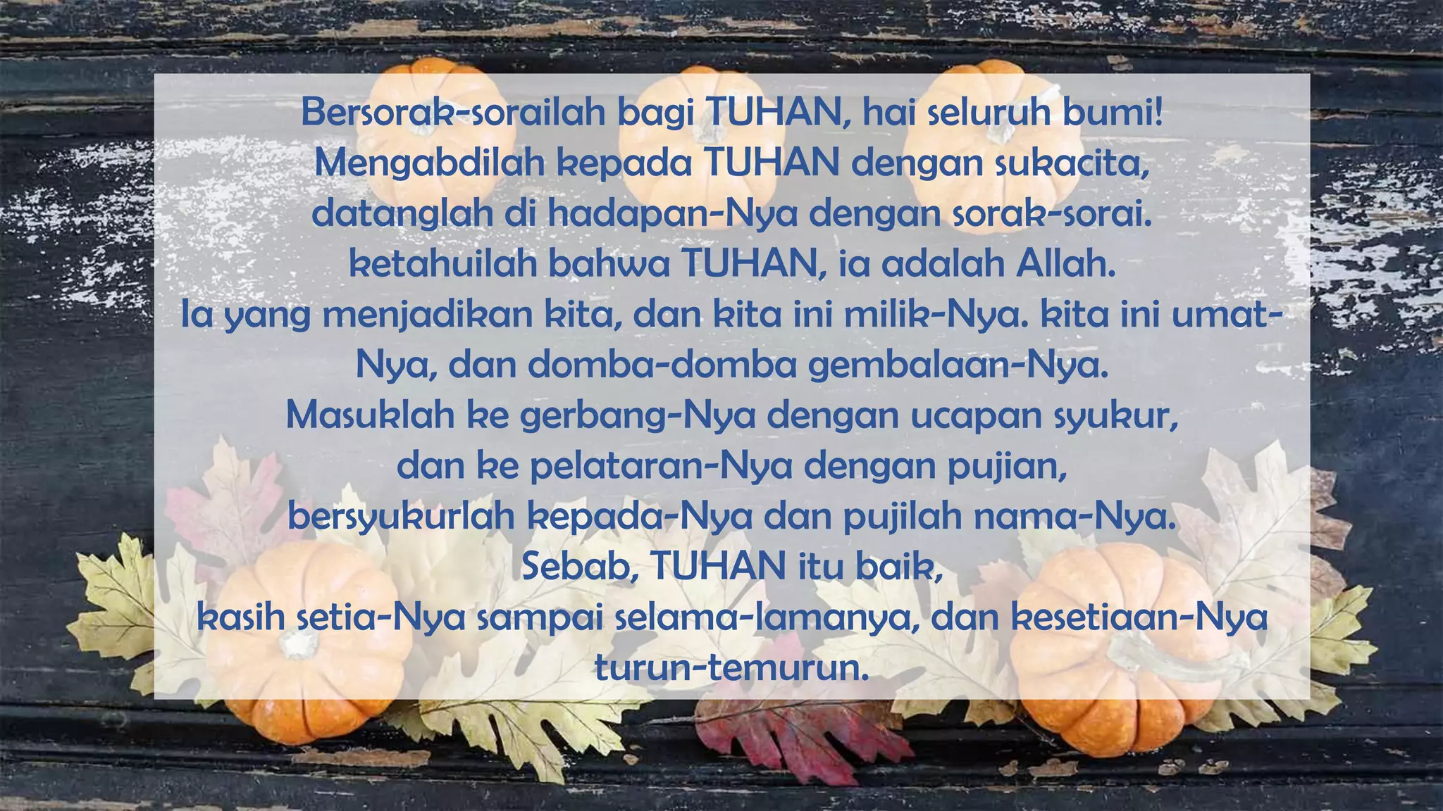 Thanksgiving: Hati yang Bersyukur | PPT