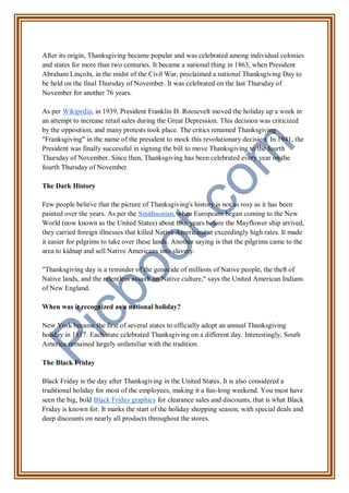 Thanksgiving History | PDF