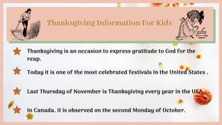 Thanksgiving information for kids | PDF