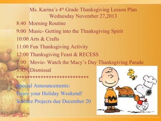 Thanksgiving lesson plans | PPT | National & Civic Holidays | Holidays