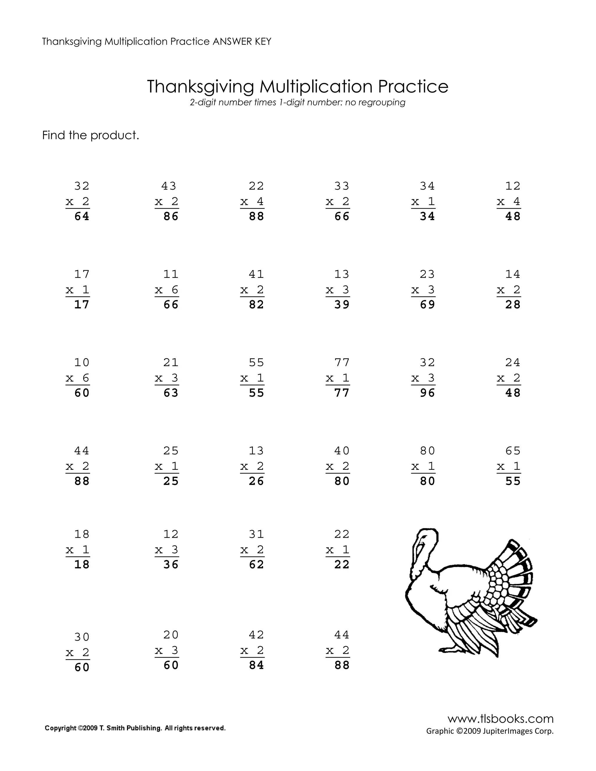 Thanksgivingmultiplicationpractice1 | PDF