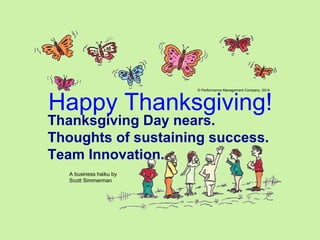 Thanksgiving people and performance workplace poems by scott simmerman ...