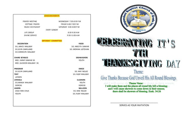 Thanksgiving program | DOCX