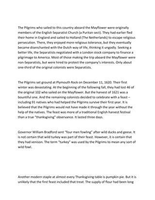 Thanksgiving story | PDF