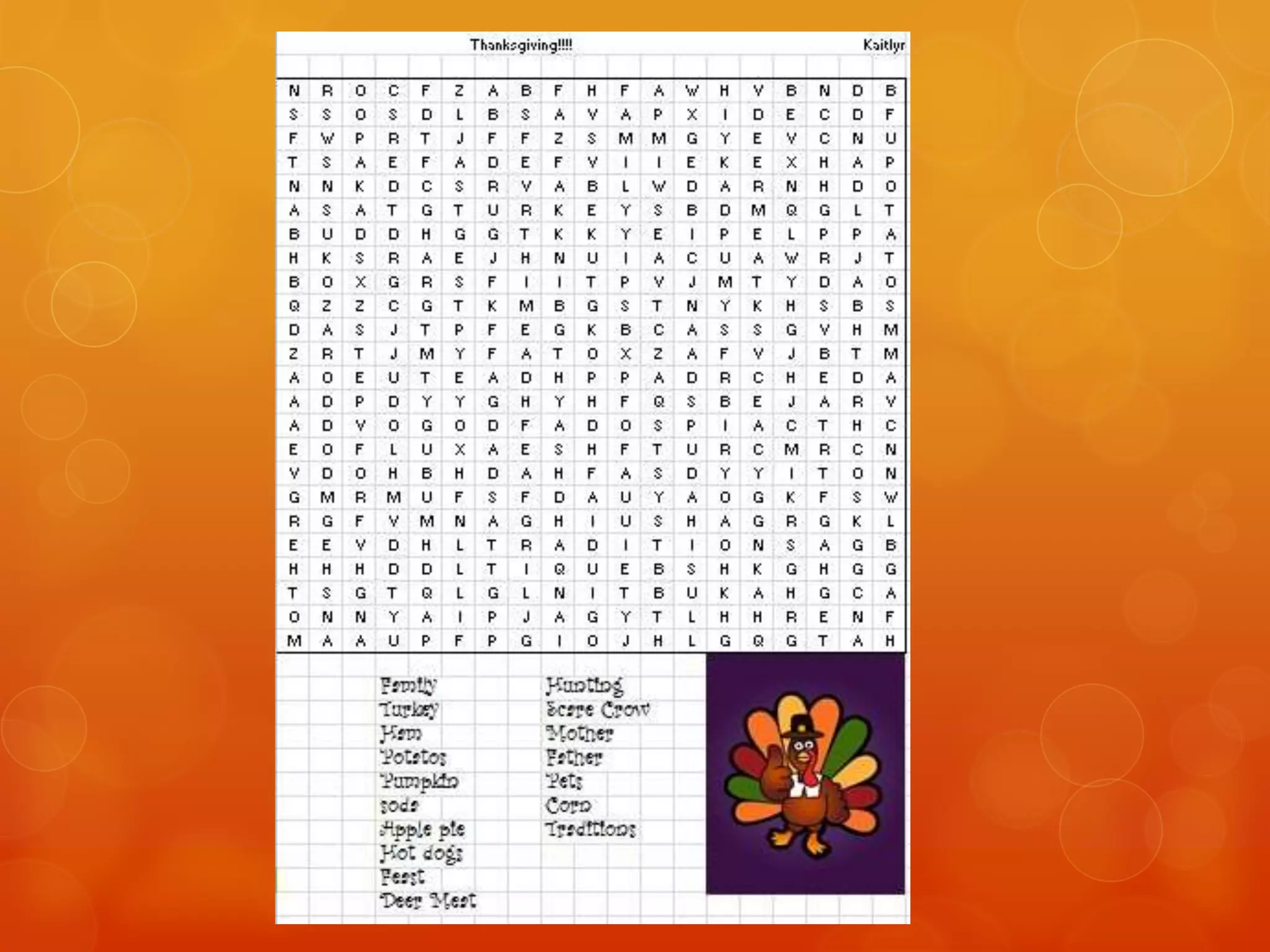 Thanksgiving word searches | PPT